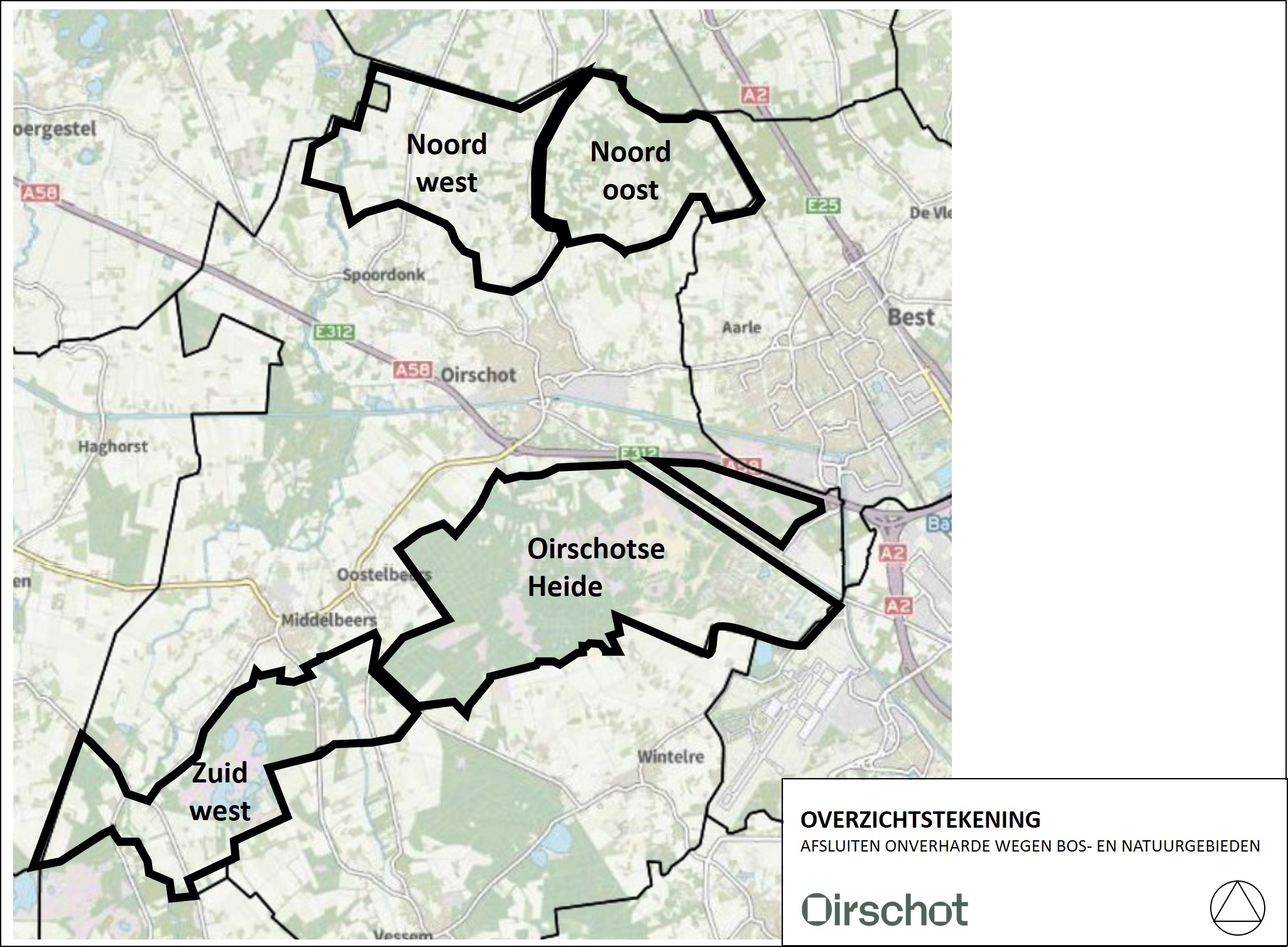 Afsluiten onverharde wegen bos- en natuurgebieden | Gemeente Oirschot